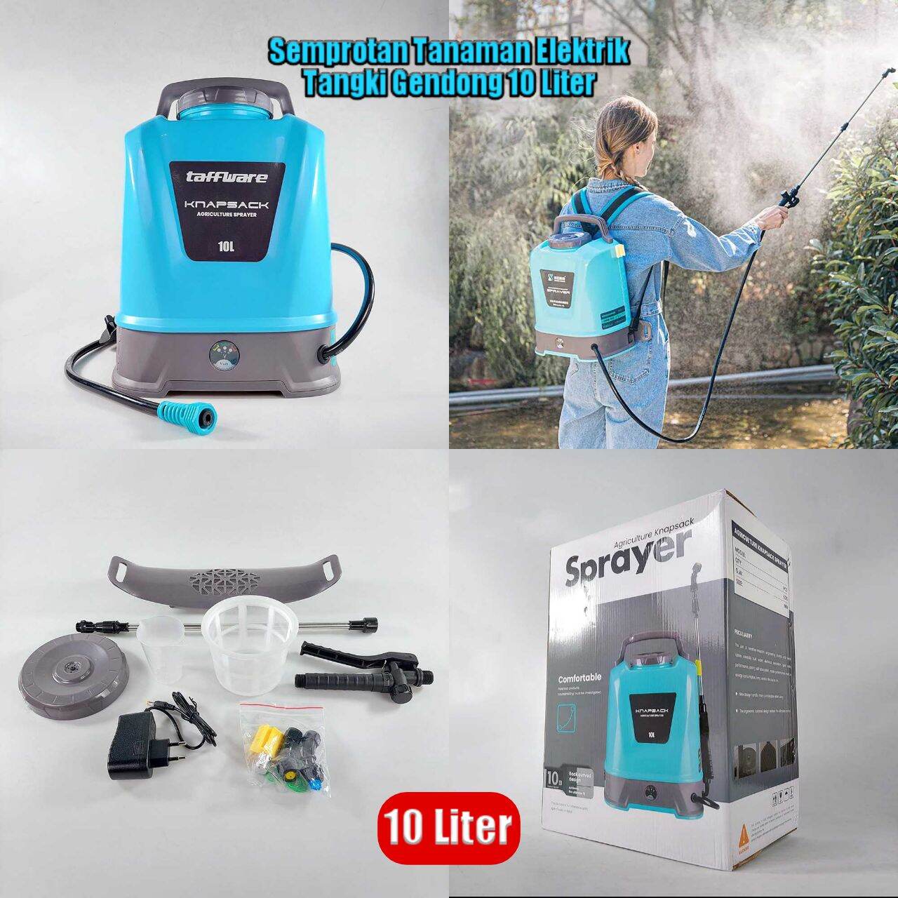 Tangki Gendong Sprayer Air Semprot Rumput Kebun Elektrik Cas 5/8/10/20 ...