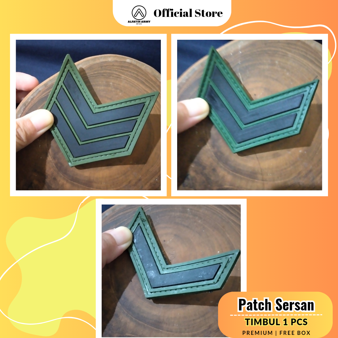 ALFATIH ARMY Patch Rubber Pangkat Serka Serda Sertu Emblem Karet V1 V2 ...