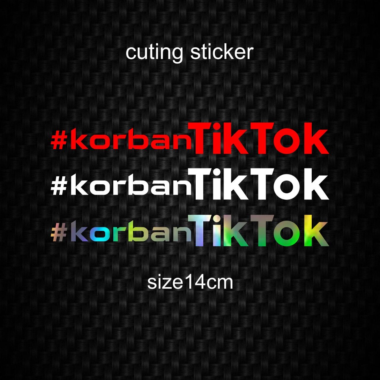 Sticker korban tikk tokk cuting sticker variasi motor viral | Lazada ...