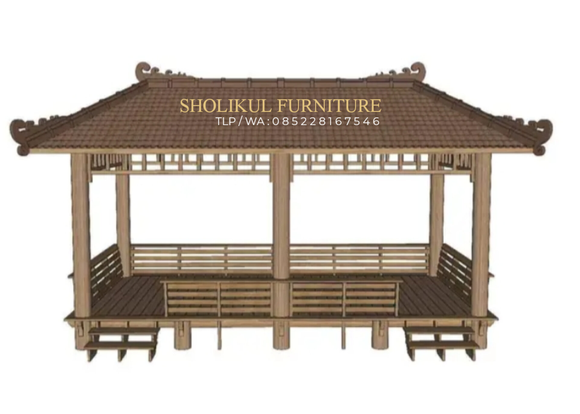 SAUNG GAZEBO 3M X 4M KAYU KELAPA || ATAP SIRAP KAYU ULIN | Lazada Indonesia