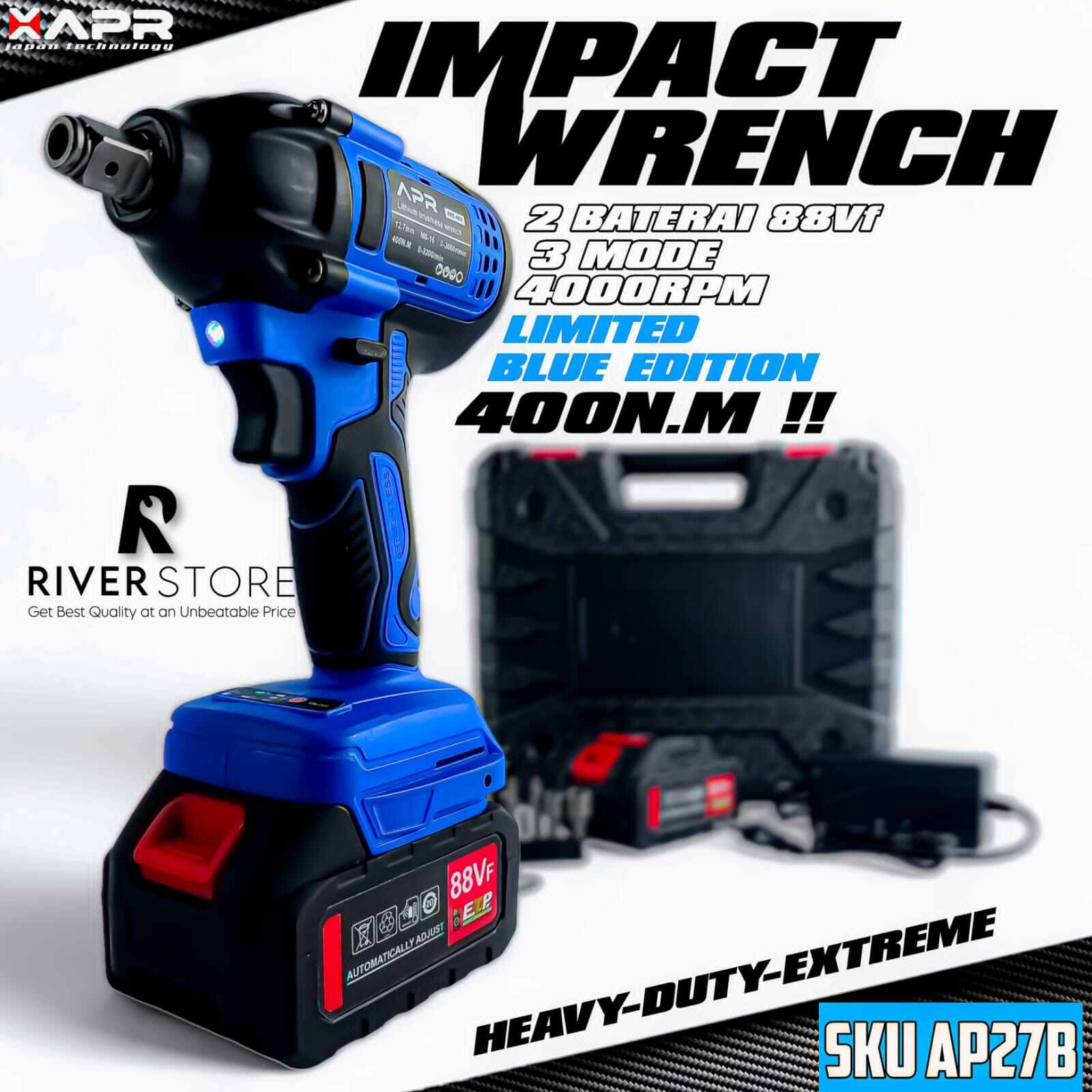 Bor Impact Wrench AP27B APR Japan Torsi 400Nm Special Edition Blue ...