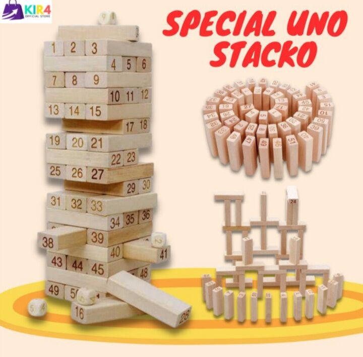 Mainan Balok Kayu UNO Stacko | Lazada Indonesia