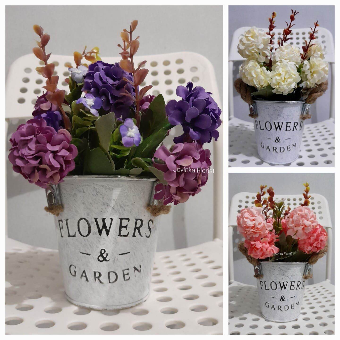 Bunga artifisial rose palsu isi 5 tangkai sepaket dengan vas bunganya ...