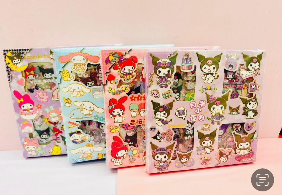 Stiker Sanrio 100 lembar / Stiker Kuromi Melody cinnamoroll isi 100 ...