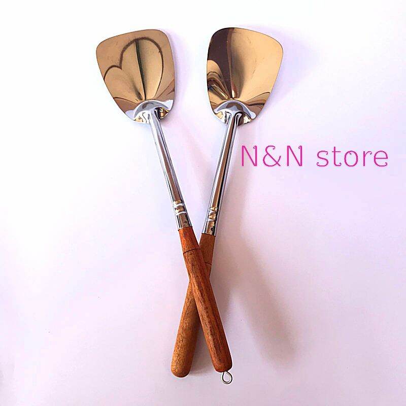 Sosodok/spatula/sodet stainless steel pegangan kayu ukuran tanggung ...