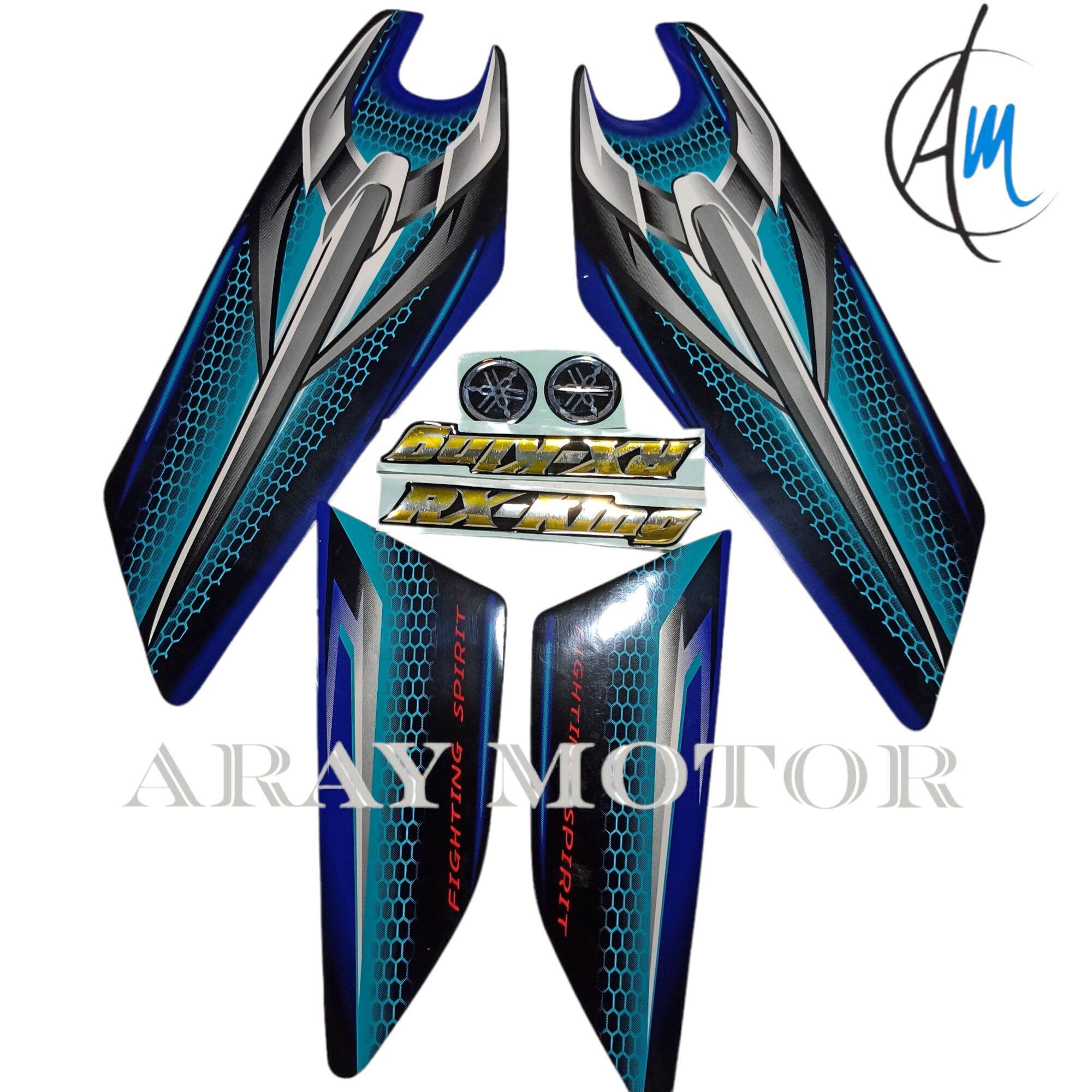 STIKER STRIPING & LIS BODY RX KING 2007 2008 BIRU STANDAR | Lazada ...