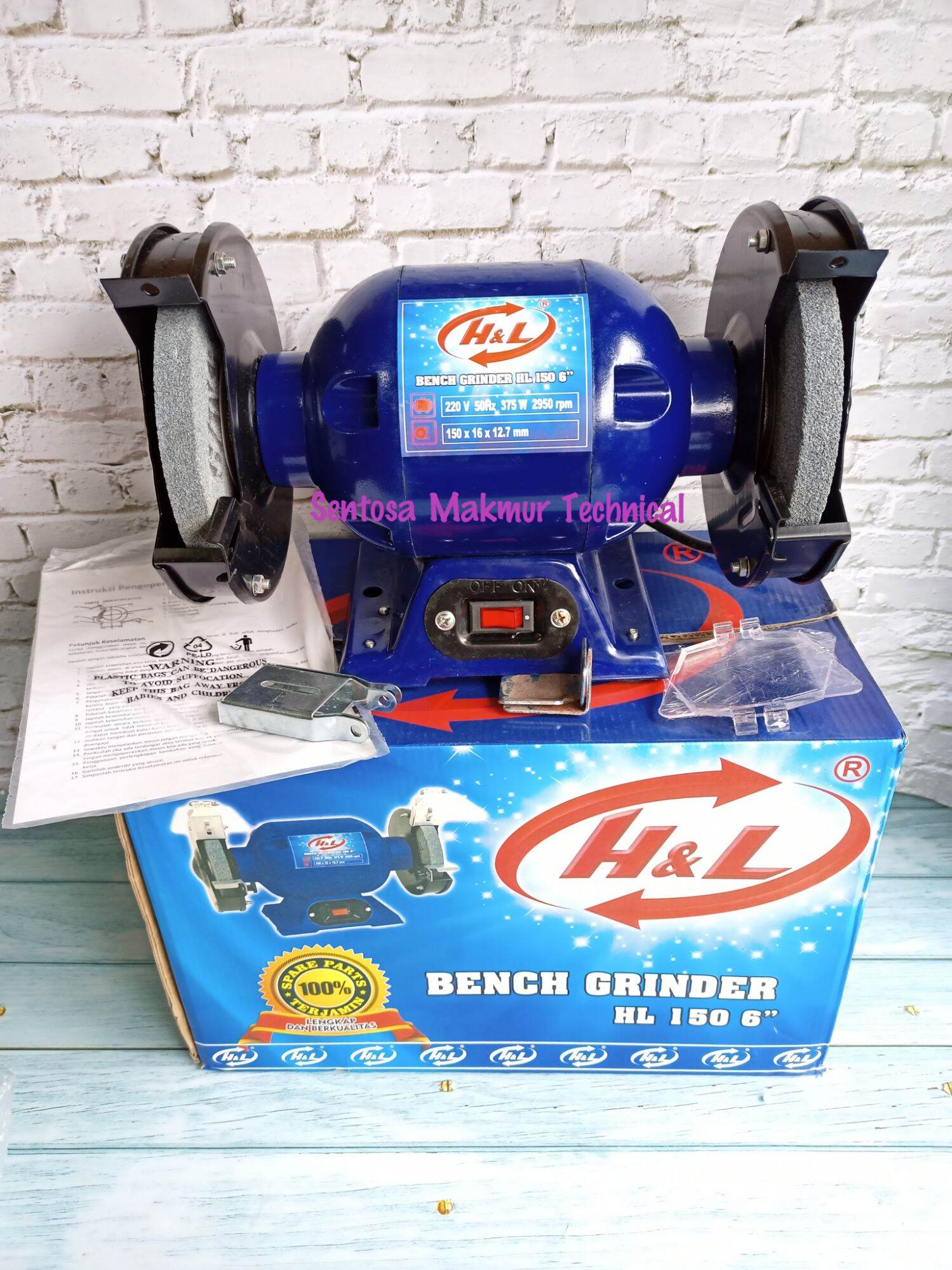 H&L HL 150 6" Bench Grinder Grenda Gurinda Duduk Double Asah Batu ...