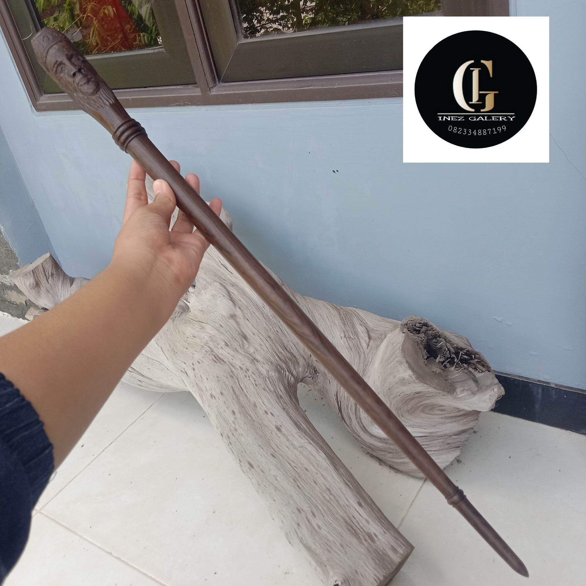 tongkat komando kayu kalimosodo ukir raja D227 | Lazada Indonesia