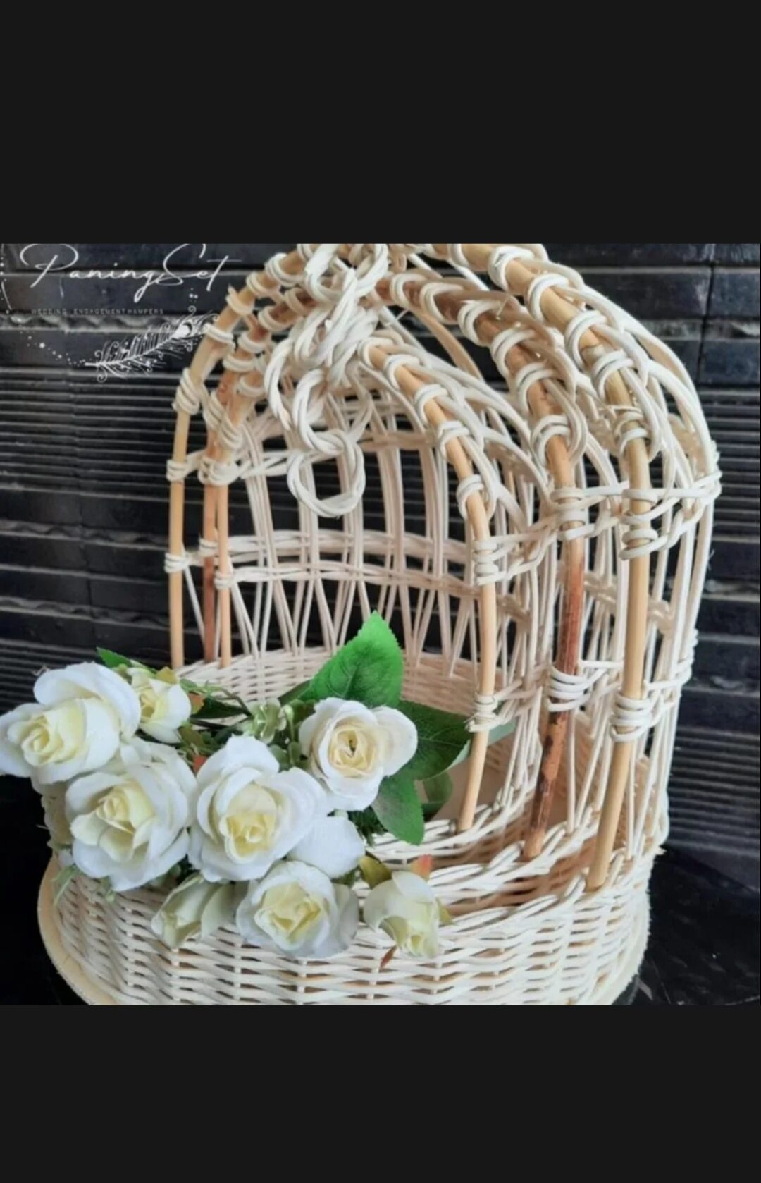 keranjang parcel rotan ayunan kotak full rotan halus 1 set isi 3 pcs ...