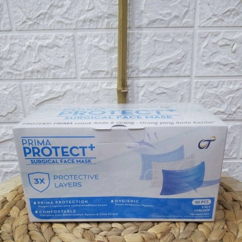 Masker 3 ply Prima Protect 1 box isi 50 pcs (Random Warna Putih dan ...