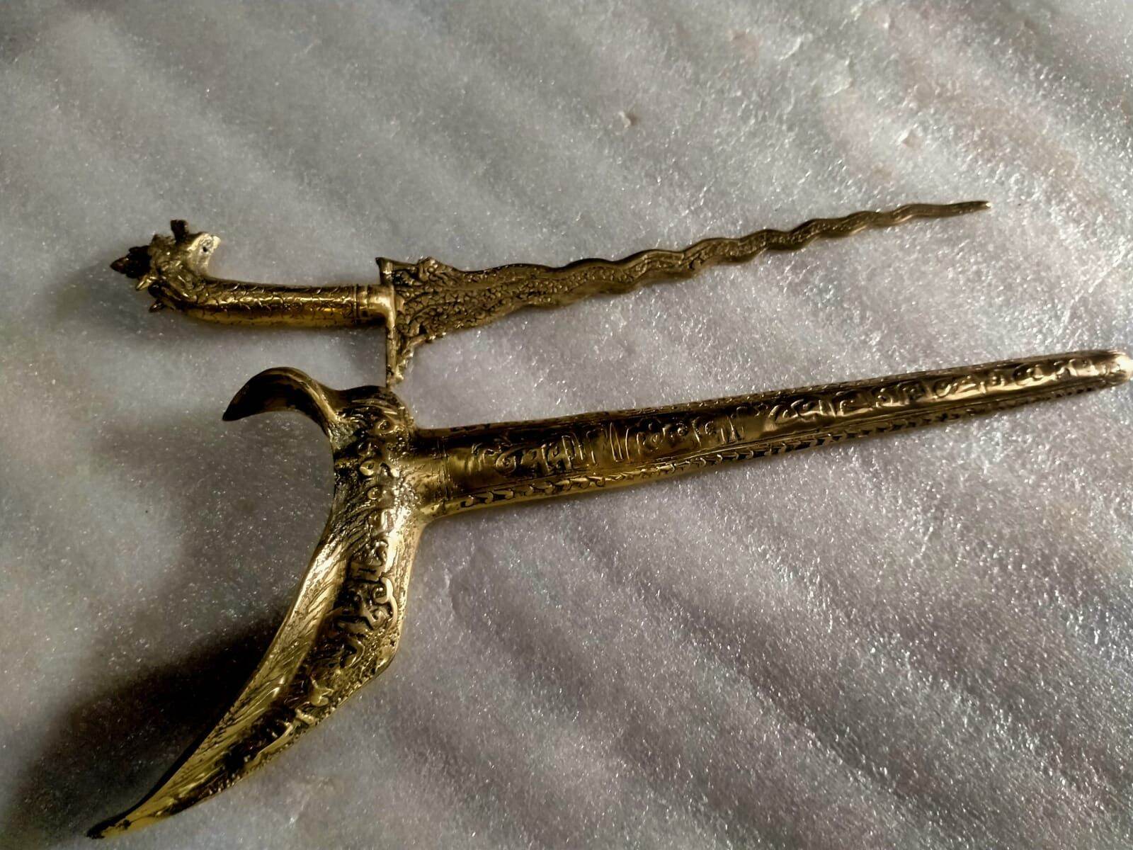 KERIS KUNINGAN SARI NAGA 40 CM + 30 CM PLUS WARANGKANYA | Lazada Indonesia