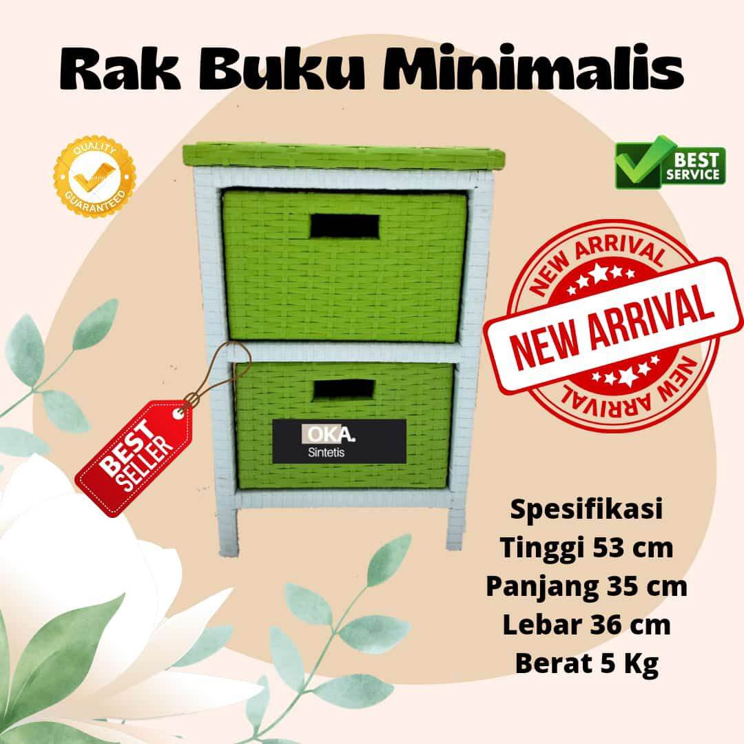Oka Rak Buku Minimalis Laci 2 | Lazada Indonesia