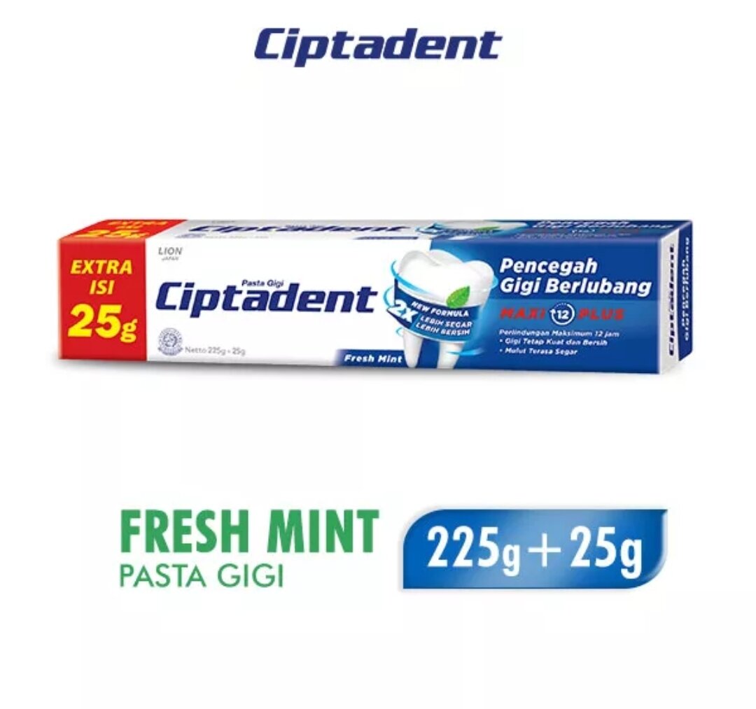 Ciptadent Pasta Gigi Maxi Plus Jumbo Fresh Mint 225g | Lazada Indonesia