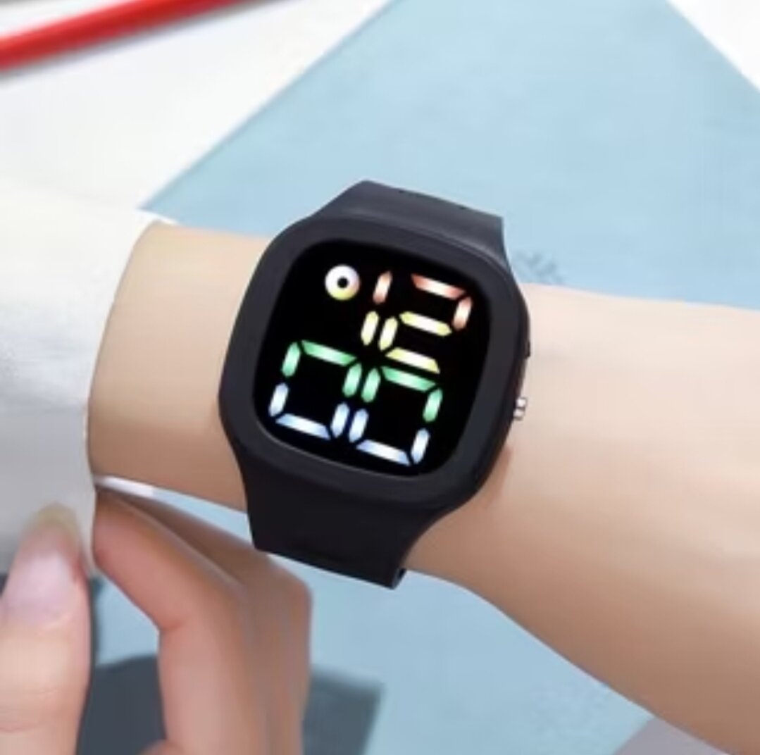 Jam Tangan LED Digital Pria Wanita Rubber Tahan Air Electronic Fashion ...