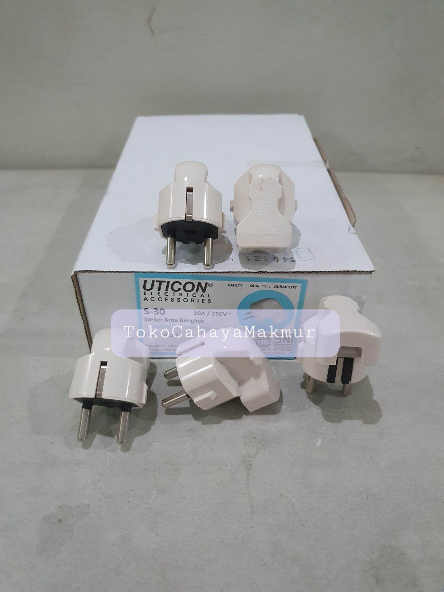 UTICON Steker Arde Bengkok S-30 Model L / Colokan Listrik / Plug SNI ...
