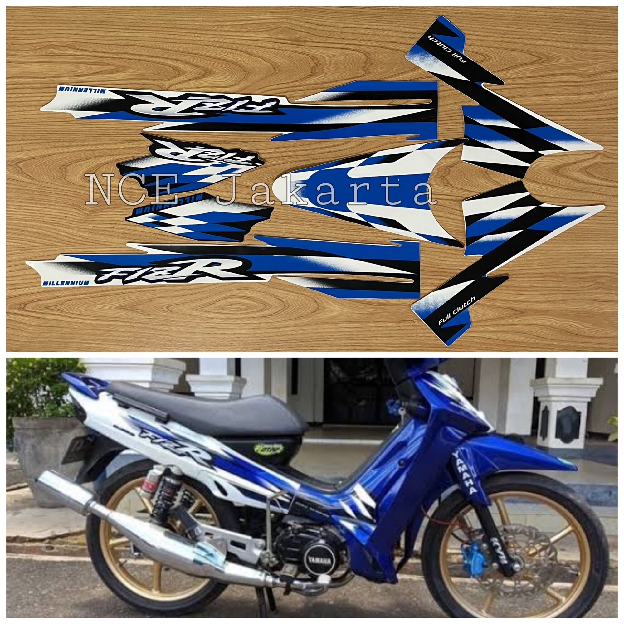 STIKER STRIPING MOTOR F1ZR MILLENIUM BIRU PUTIH | Lazada Indonesia