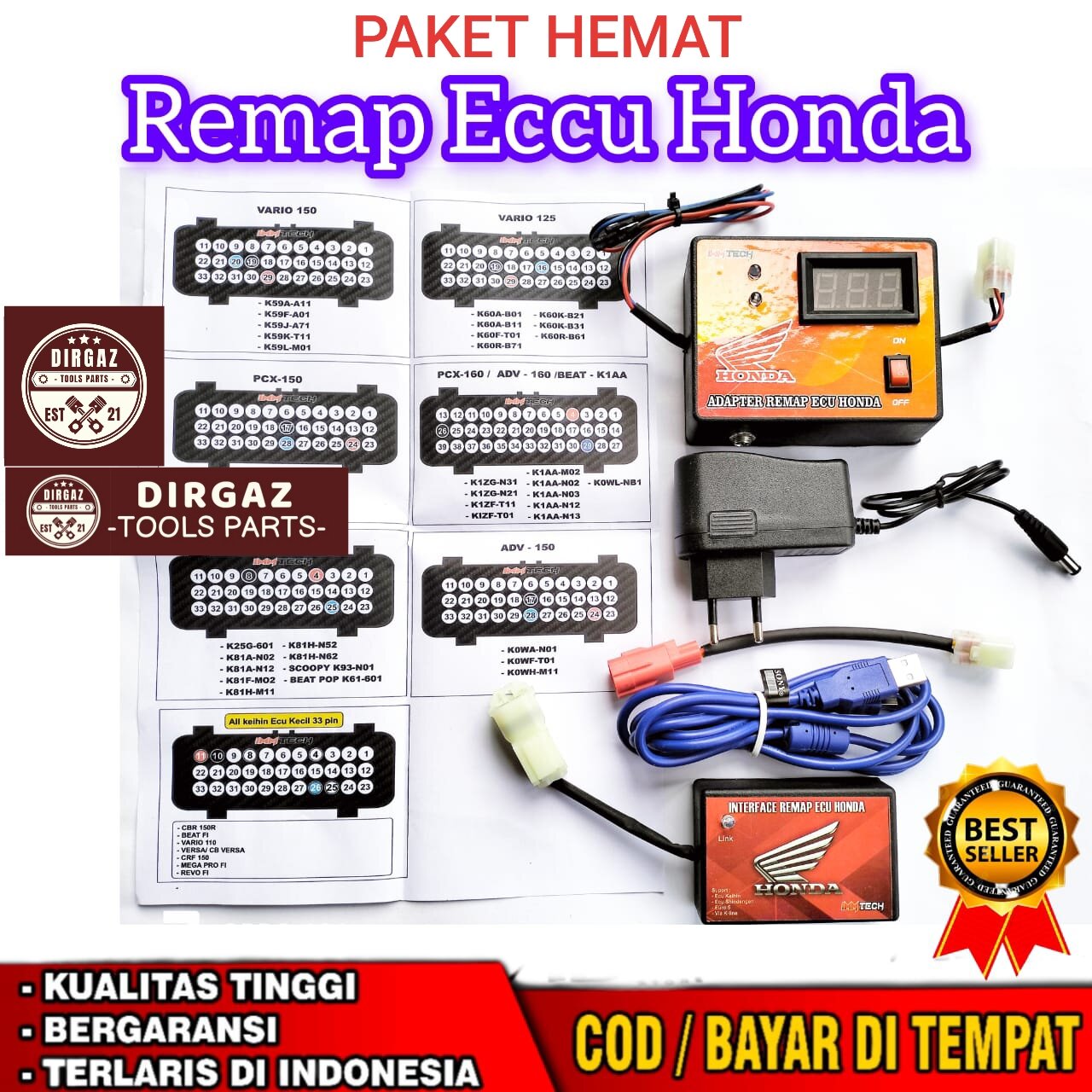 Alat remap ecu eccu motor honda terlengkap keihin shindengen beat vario ...
