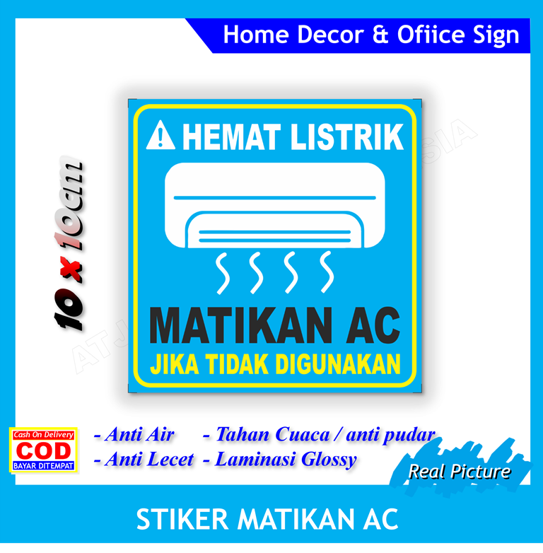 Stiker matikan AC jika tidak digunakan sticker hemat energi listrik ...