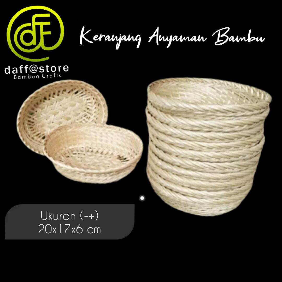 12pcs keranjang parcel mini piring tradisional anyaman bambu | Lazada ...