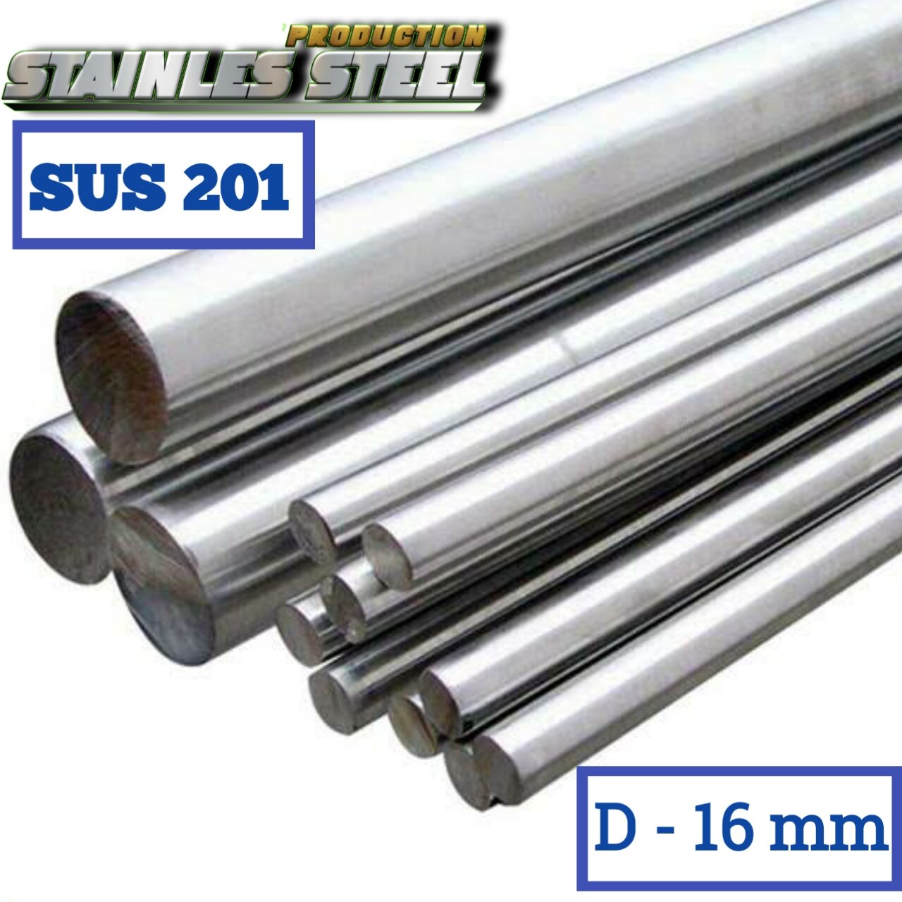 as stenlis 16 mm / 5/8 inci panjang 100 cm sus 201. has besi stenlis ...
