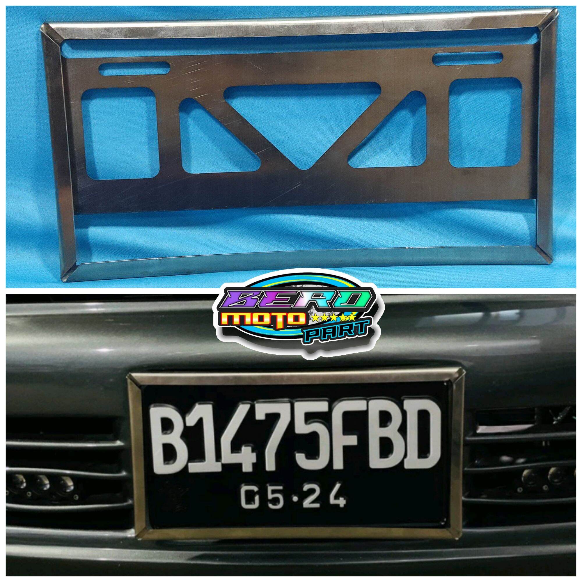 Dudukan frame plat nomer mobil JDM custom stainless tebal 1mm | Lazada ...
