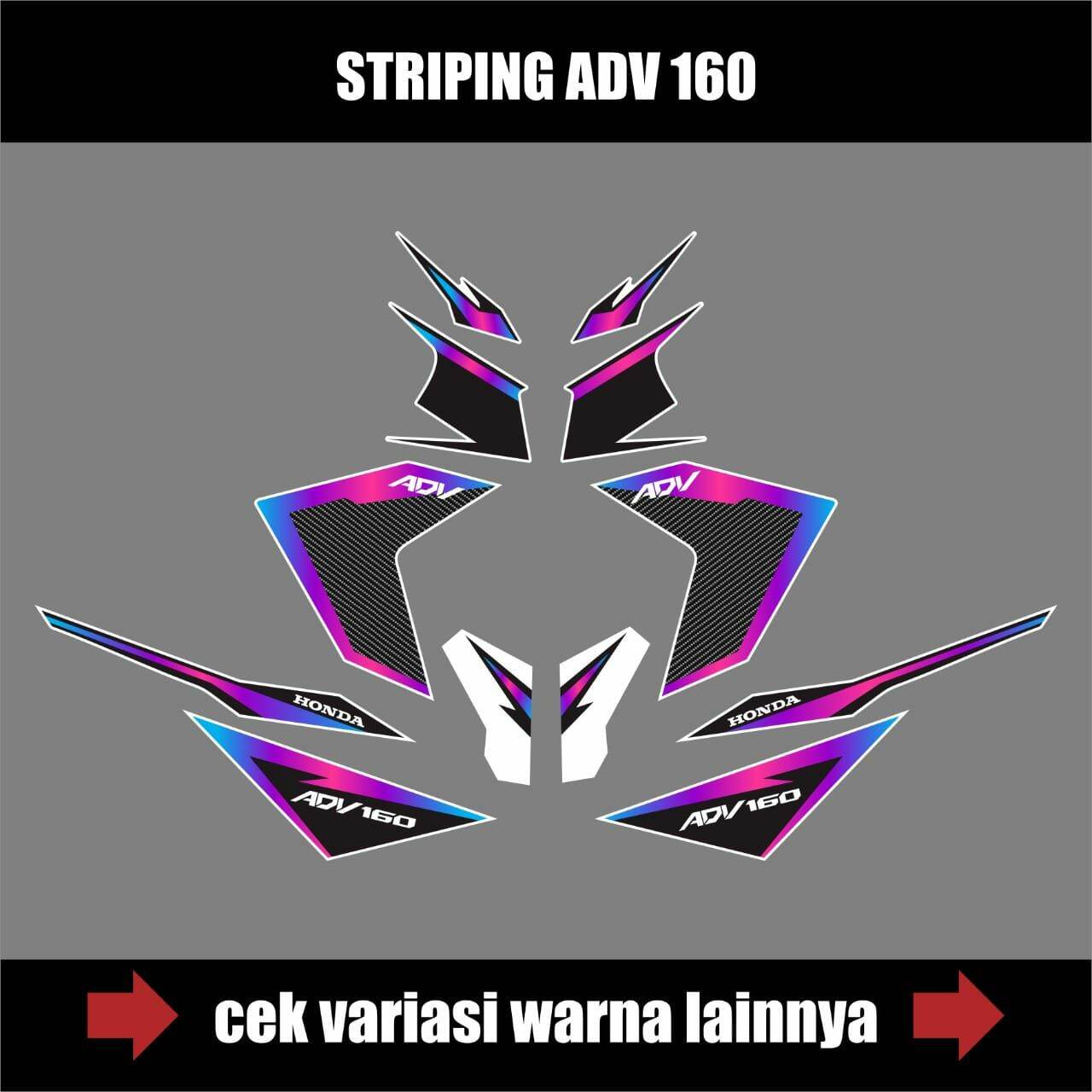 STRIPING ADV 160 RAINBOW GRAFIS / STIKER HONDA ADV BARU 160 / STICKER ...