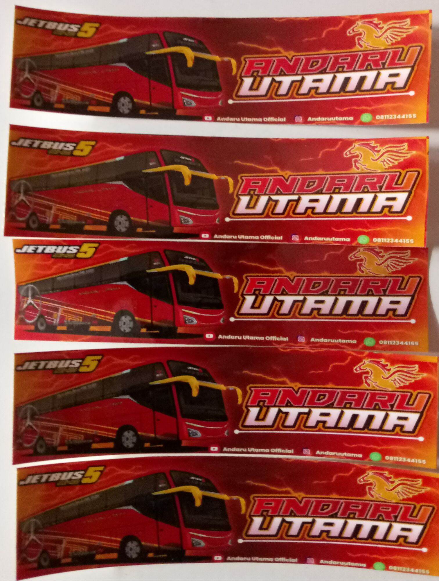 stiker bus basuri Andaru Utama terbaru isi 5 stiker | Lazada Indonesia