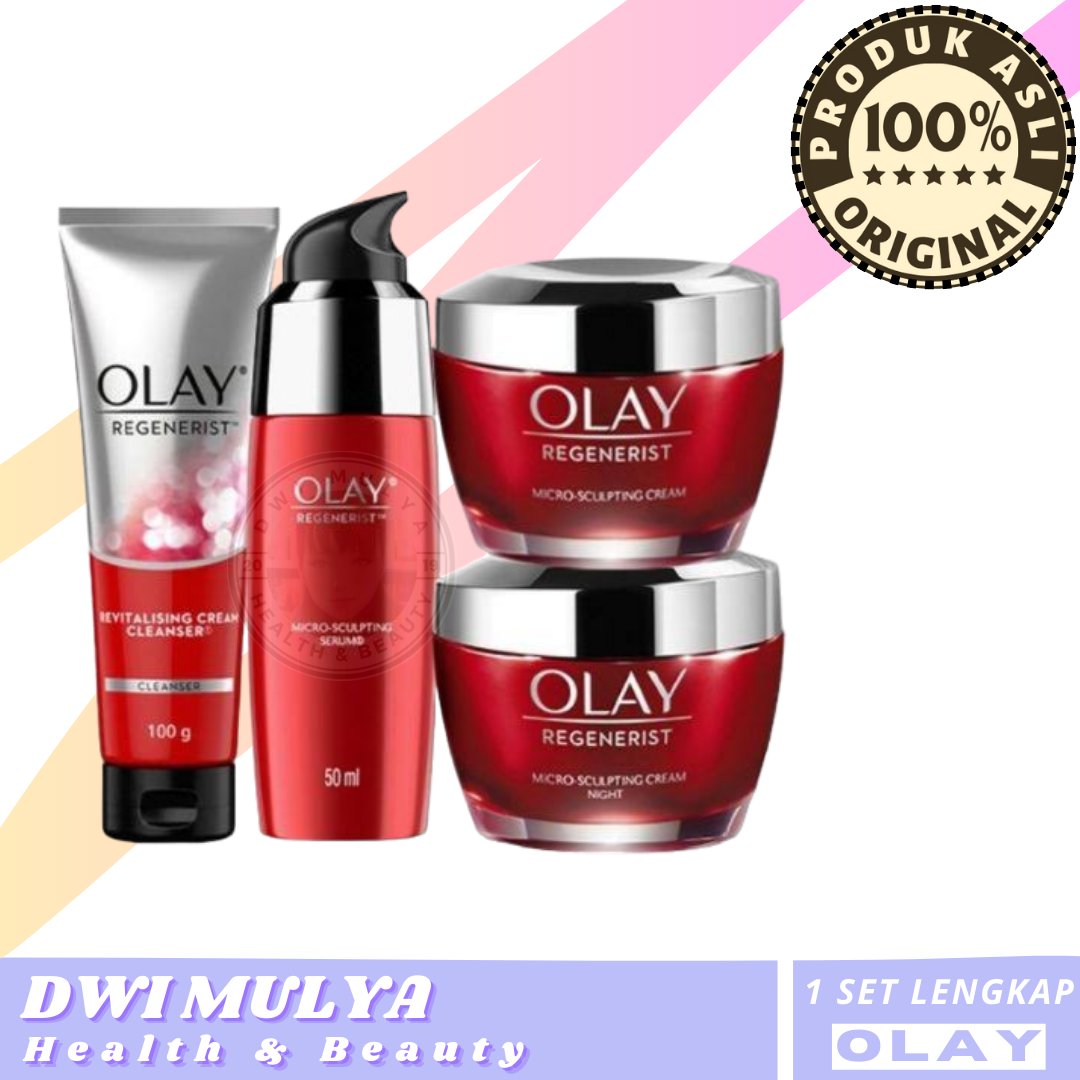Olay Regenerist Ritual Anti Aging Lengkap - Krim Pelembab, Serum Wajah, Sabun Muka 4 in 1 set ...
