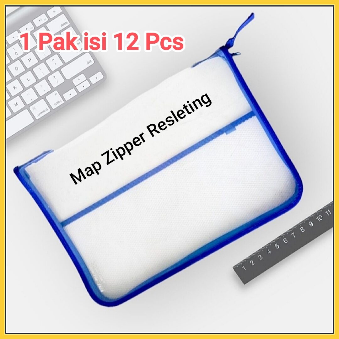 1 Pak Map Zipper Resleting Plastik F4 Isi 12 Pcs | Lazada Indonesia