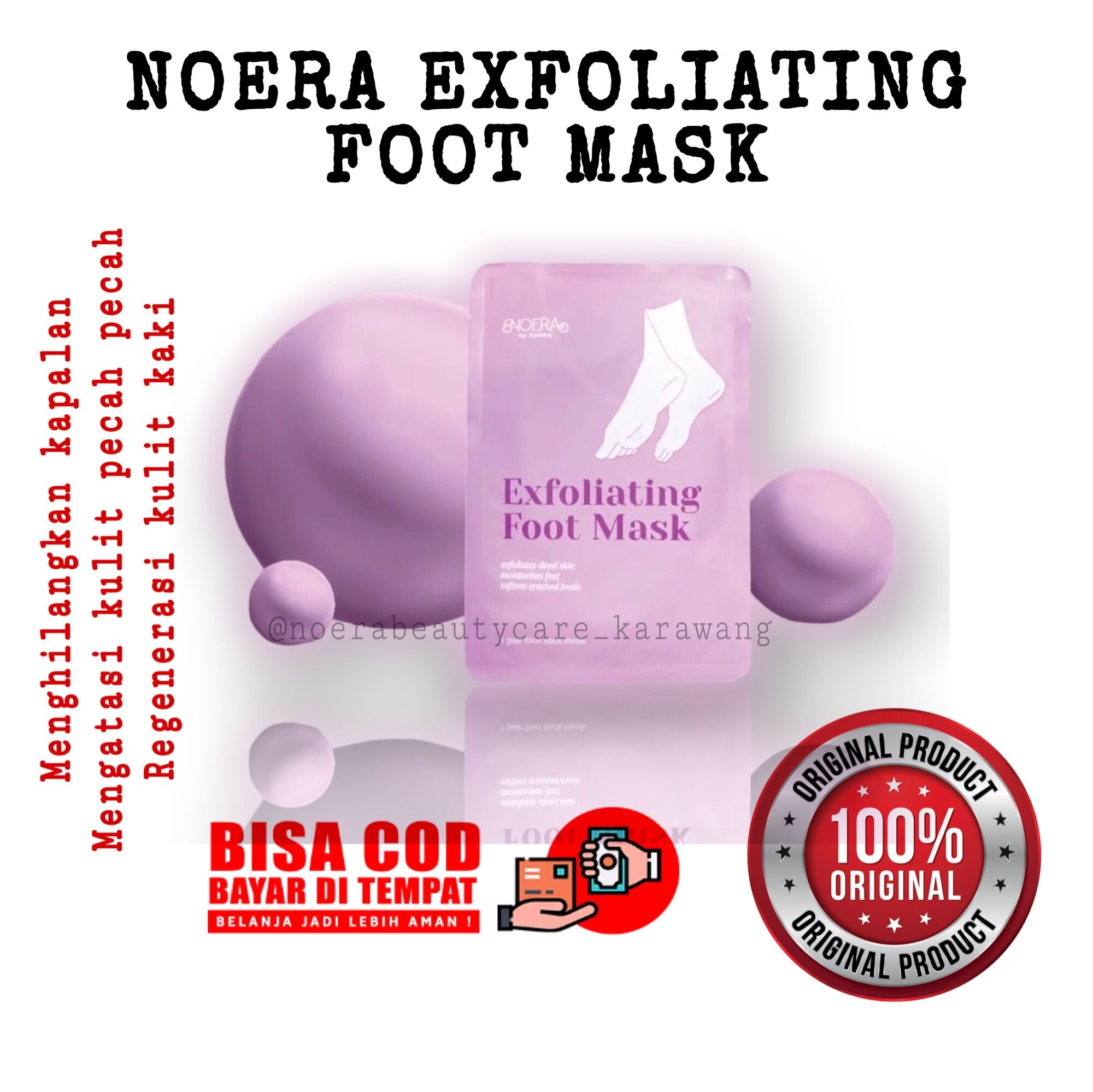 NOERA EXFOLIATING FOOT MASK MASKER KAKI MENGHILANGKAN KAPALAN ...