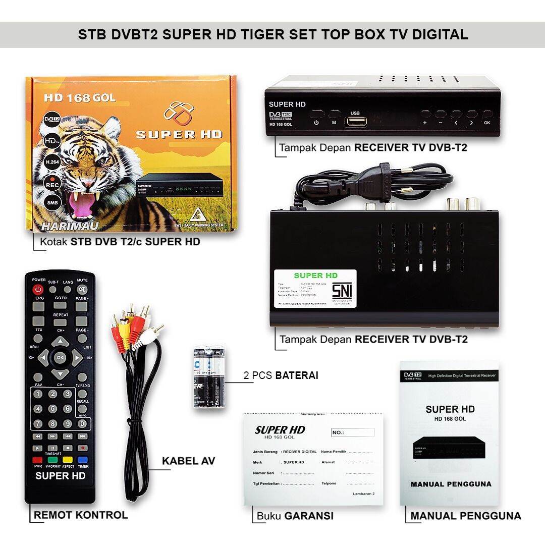 RECEIVER DVBT2 TV BOX ANTENA TV DIGITAL SUPERHD TIGER/MATRIX/TANAKA ...