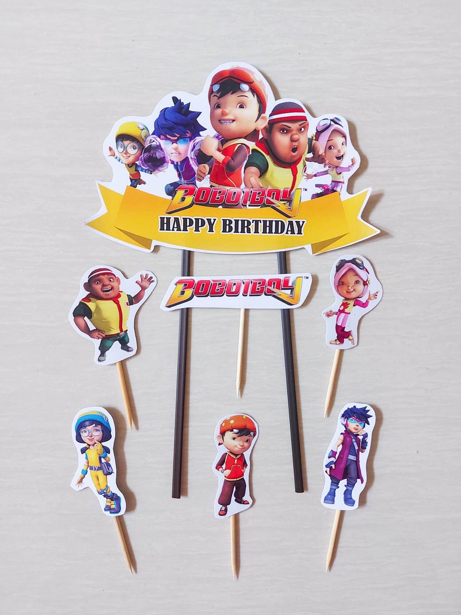 TOPPER BOBOIBOY / CAKE TOPPER BOBOIBOY / TOPPER KUE BOBOIBOY / HIASAN ...
