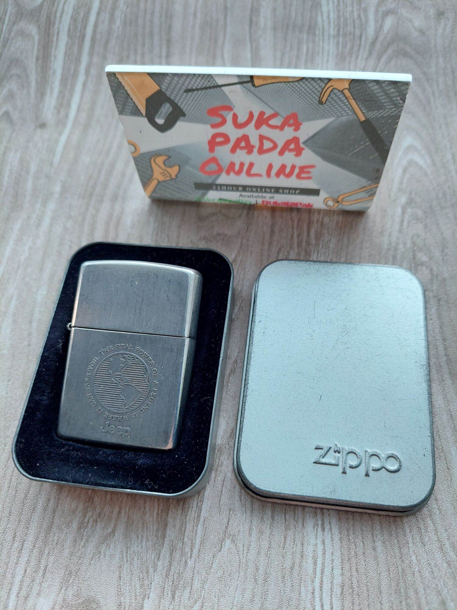 Korek api zippo vintage original 1997 Jeep Silver Plate Edition set ...
