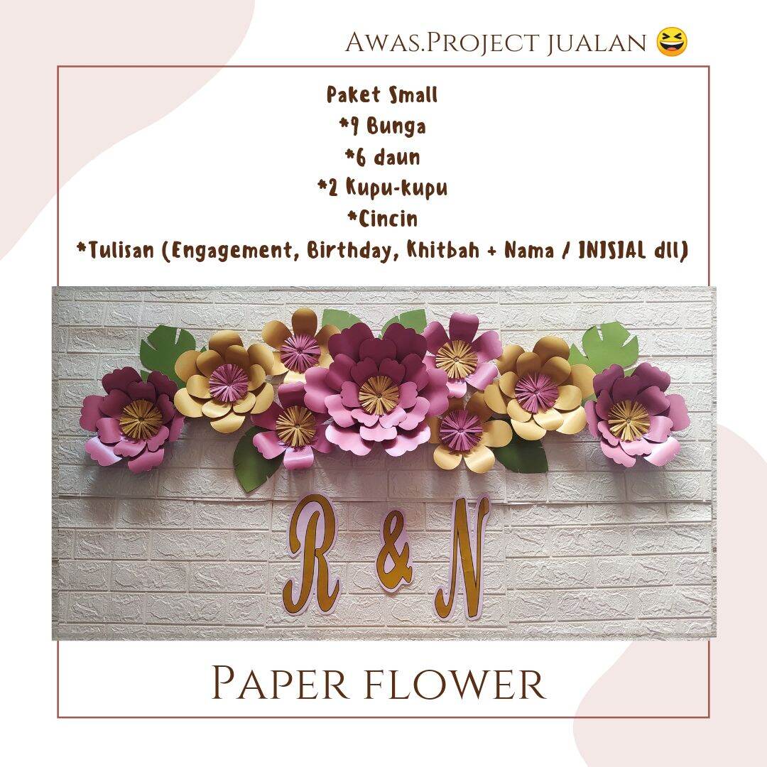 PAPER FLOWER BACKDROP BUNGA DEKORASI BUNGA KERTAS JASMINE | Lazada ...