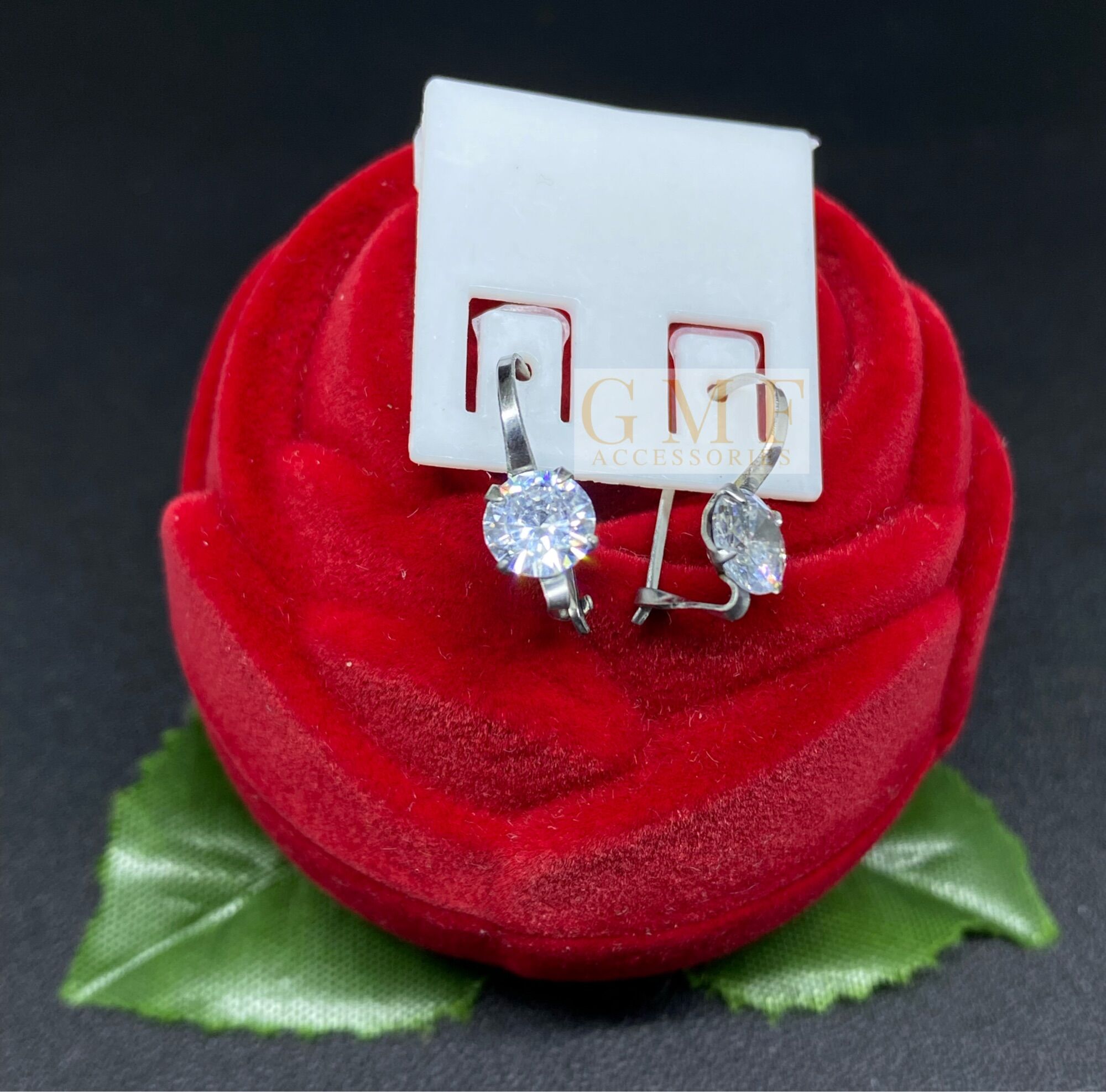 Anting Monel Permata Satu Diamond Bentuk Bulat Anting Baja Putih Anti ...
