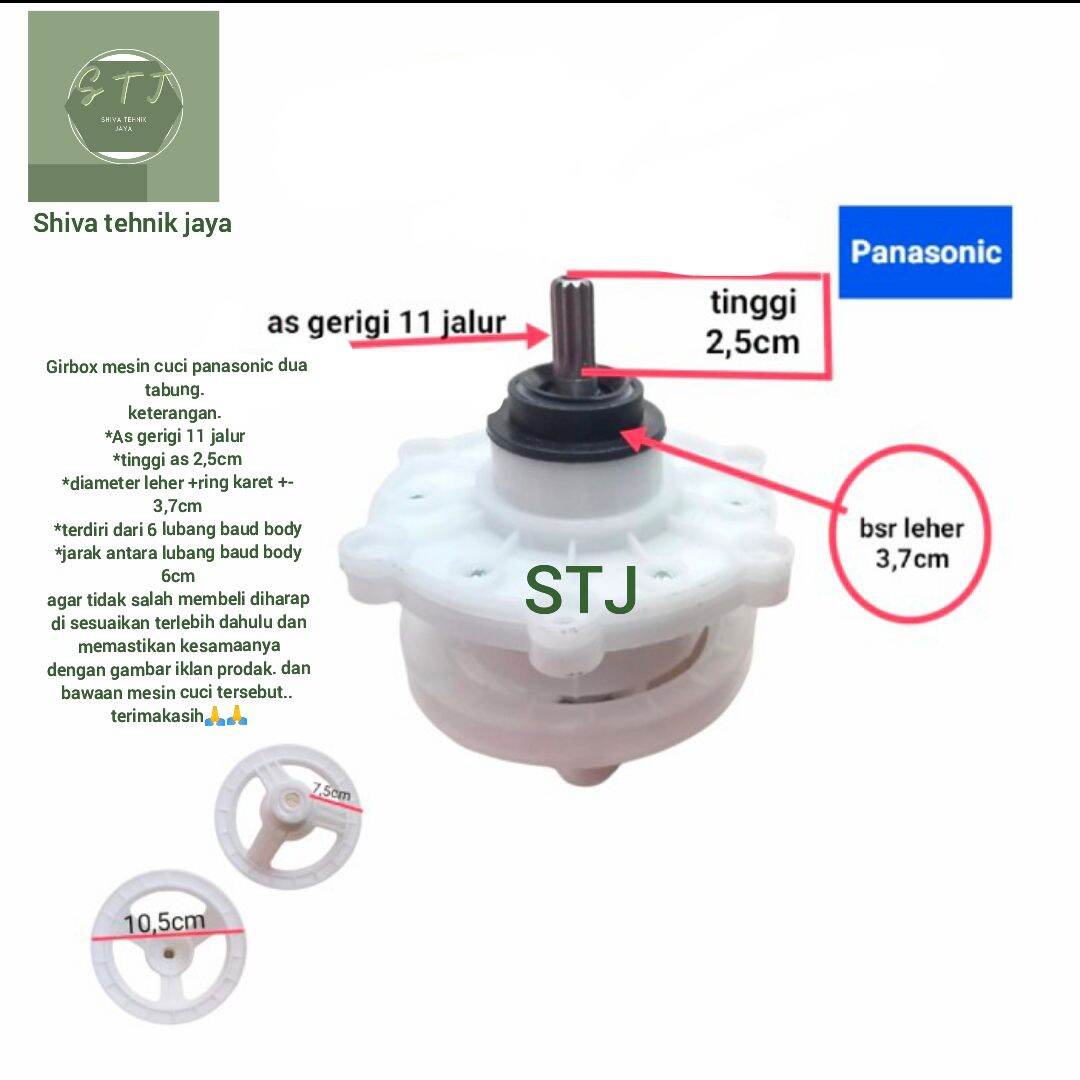 Girbox/Gearbox mesin cuci panasonic 2tabung as gerigi 11 | Lazada Indonesia