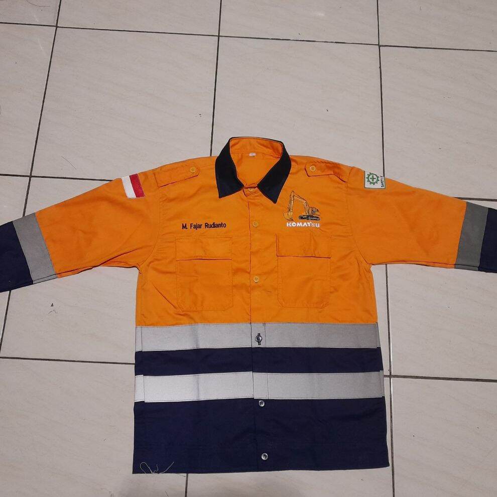 seragam kerja pria operator/ wearpack safety k3 pria /baju kerja lengan ...