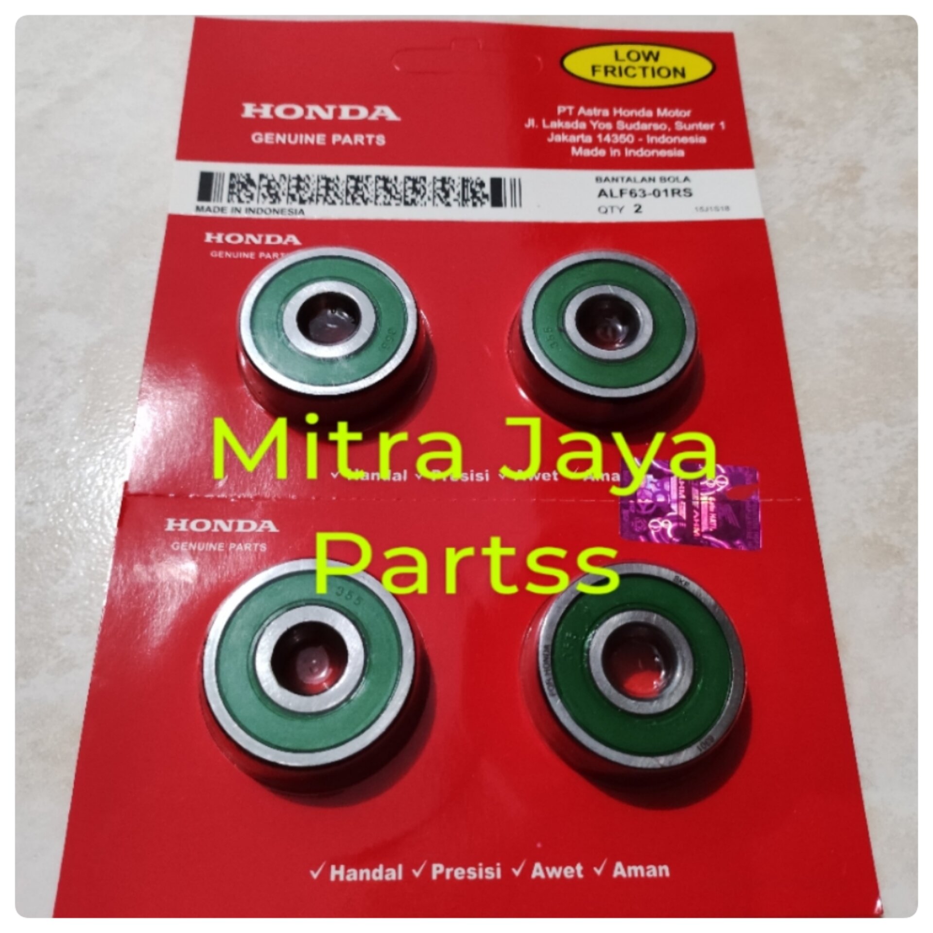 Bearing 6301 RS Honda Bantalan Bola 6301 RS Lahar Laher 6301 Ball Ring ...