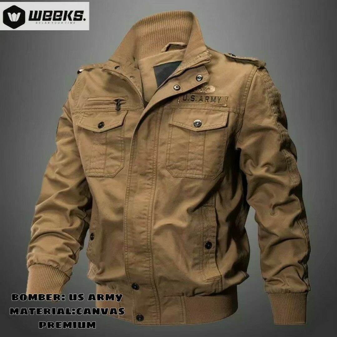 Jaket Bomber US Army Jaket bomber pria Kanvas US Army Premium Ideshop ...