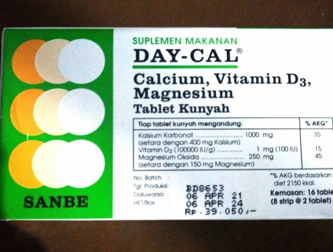 Day cal daycal daykal day kal suplemen kalsium & vitamin D3 100 IU per ...