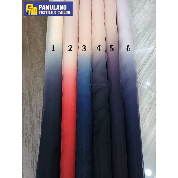 Kain Organza Premium Gradasi || Harga Per Setengah Meter (50 cm ...