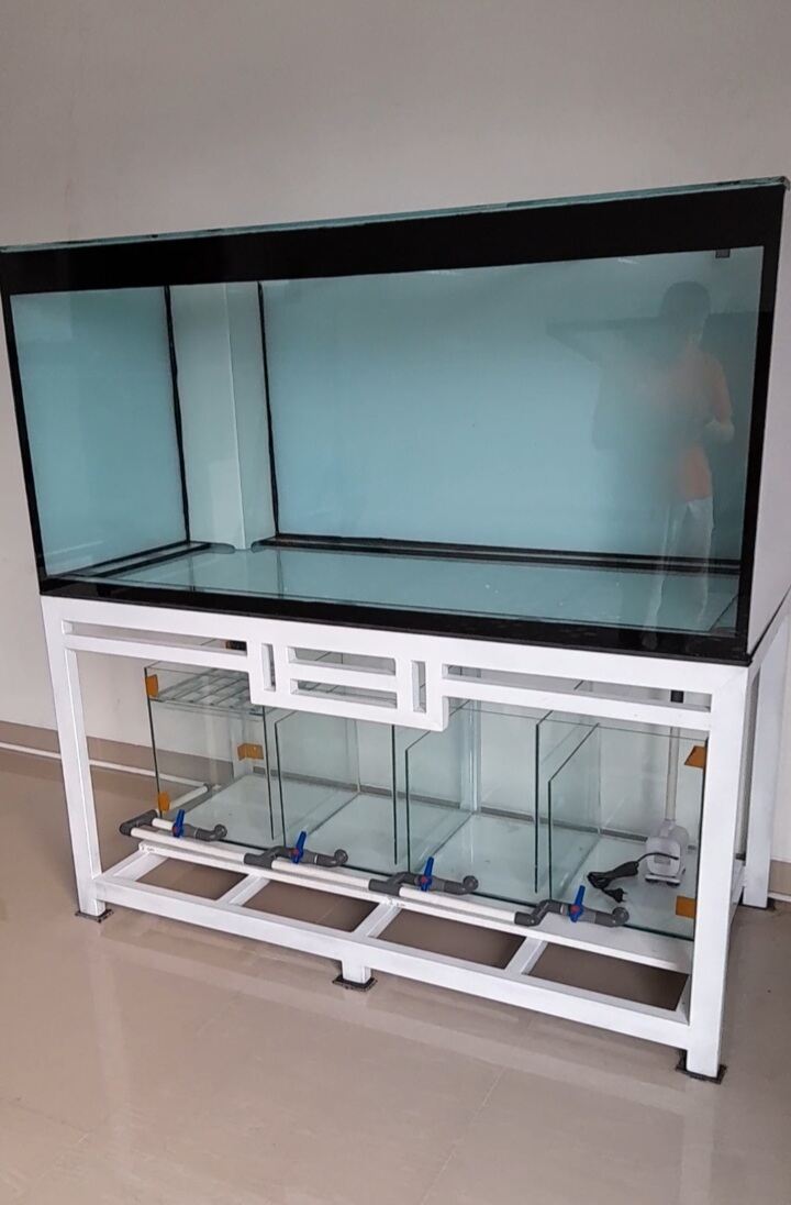 AQUARIUM SET SUMP FILTER SIZE 150X70X70 12MM LENGKAP PIPA IN OUT DAN ...