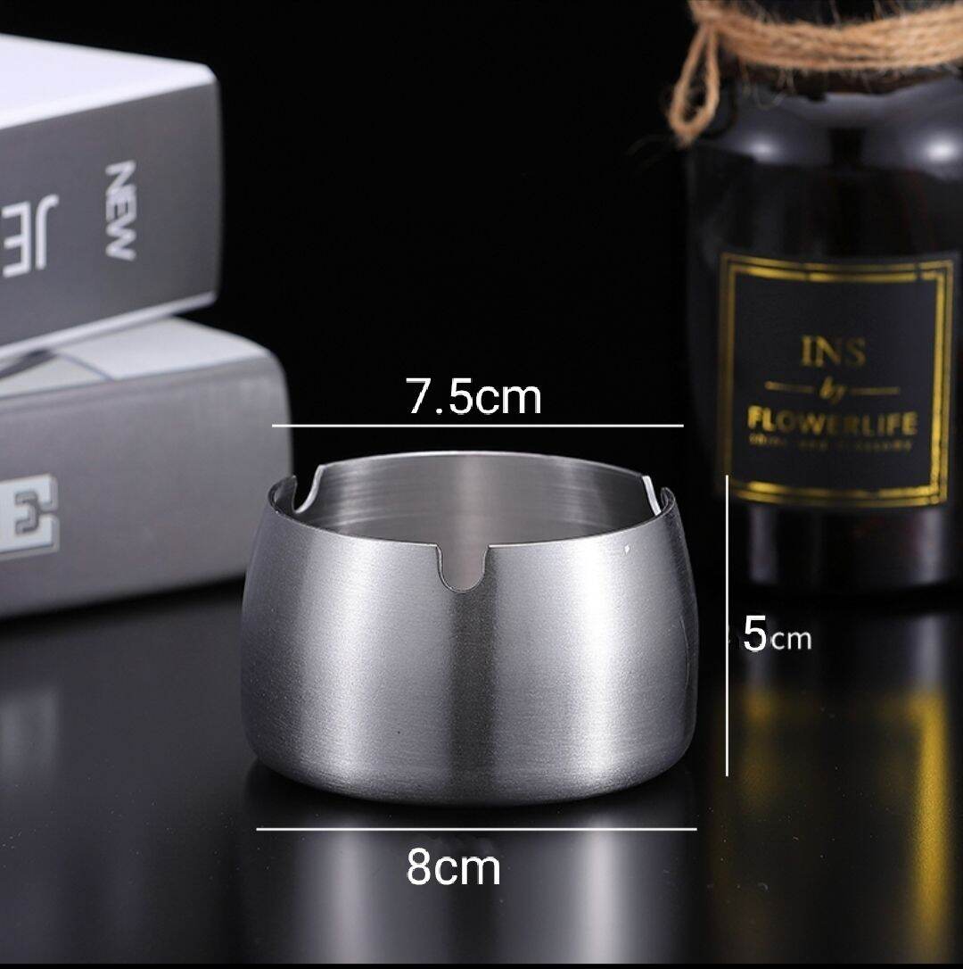 Asbak Stainless Tebal dan Tinggi 5cm Ashtray | Lazada Indonesia