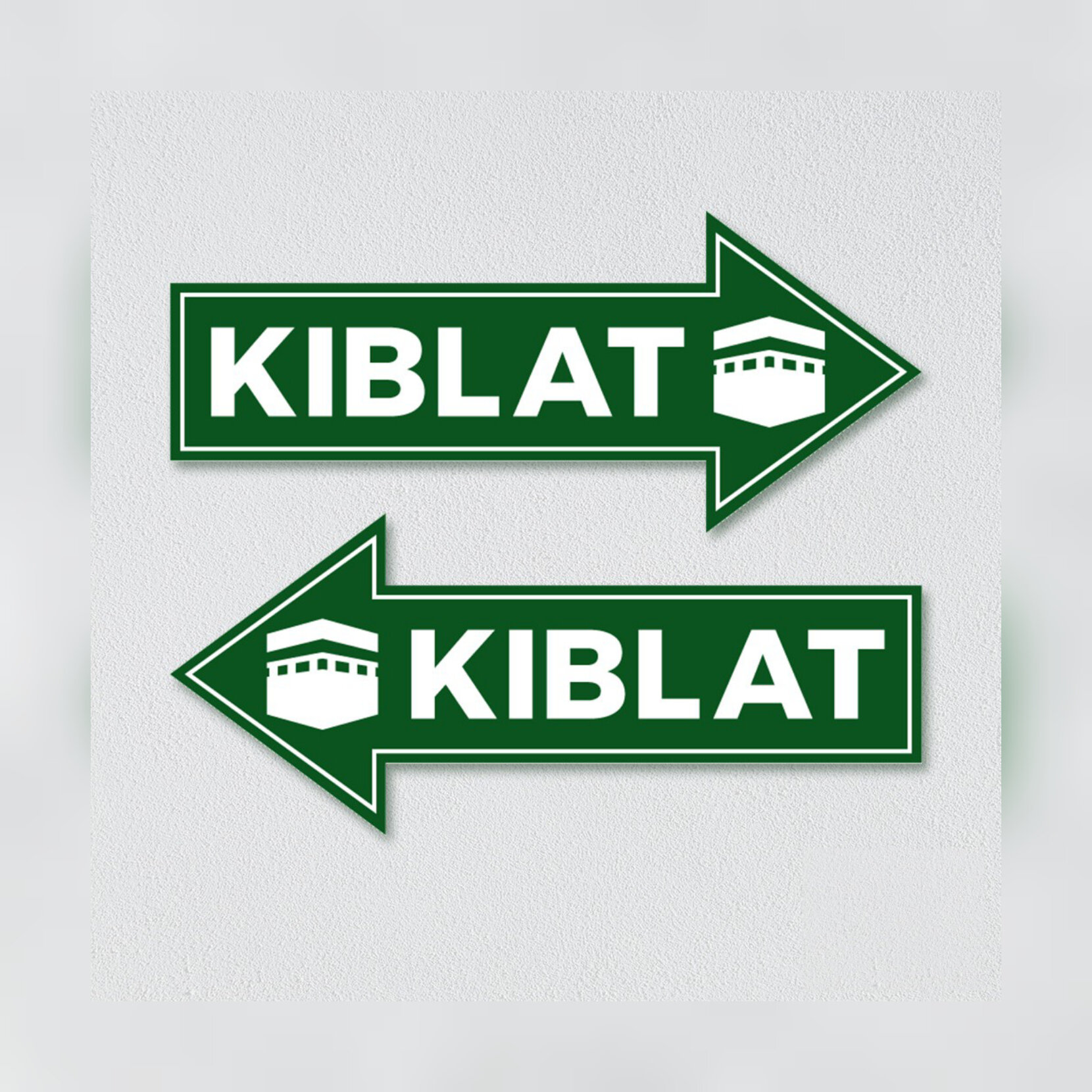 1 PCS 25 X 10,5 CM STIKER ARAH KIBLAT PENUNJUK ARAH SHOLAT WATERPROOF ...