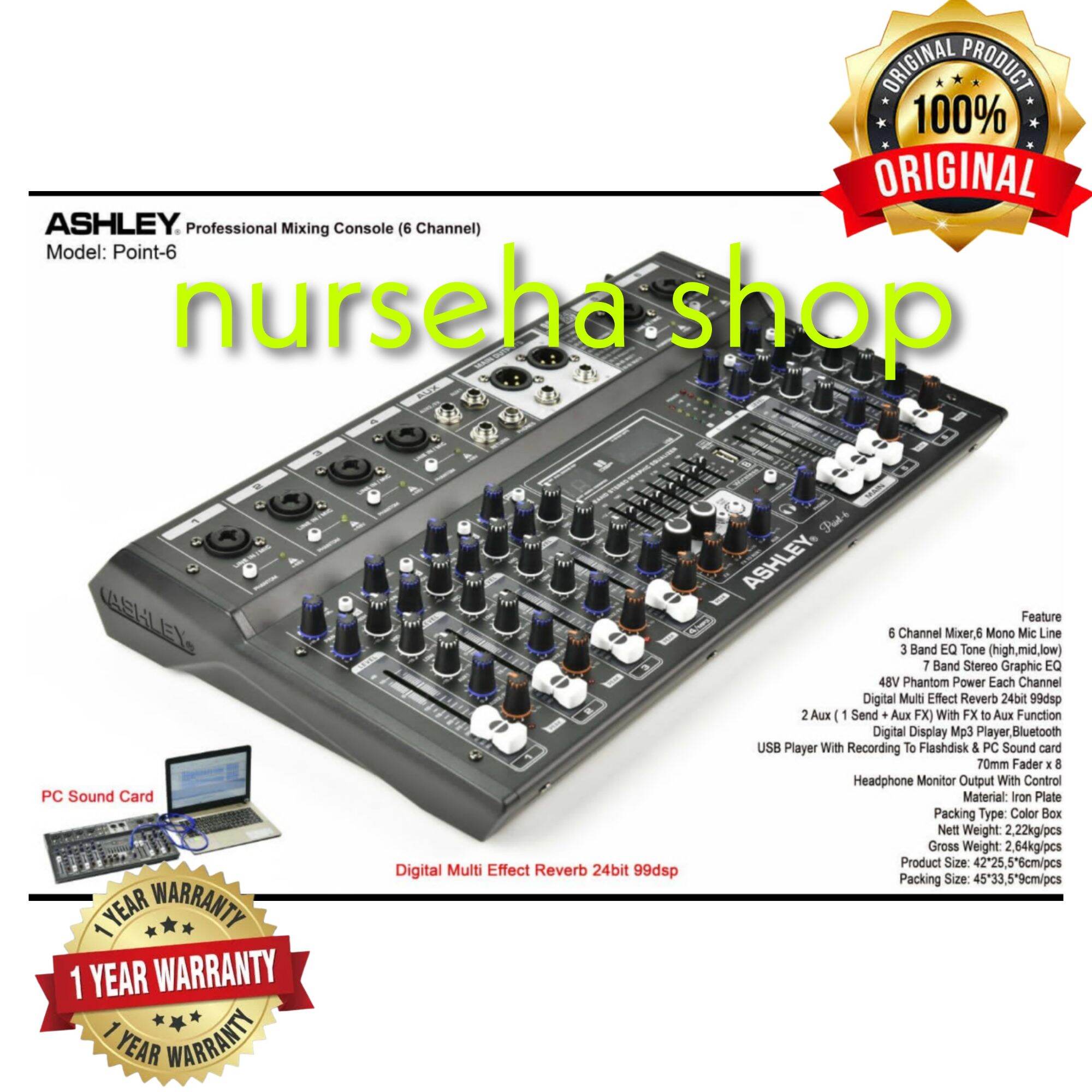 mixer ASHLEY 6 Channel Ponit 6 Ashley original garansi resmi | Lazada ...