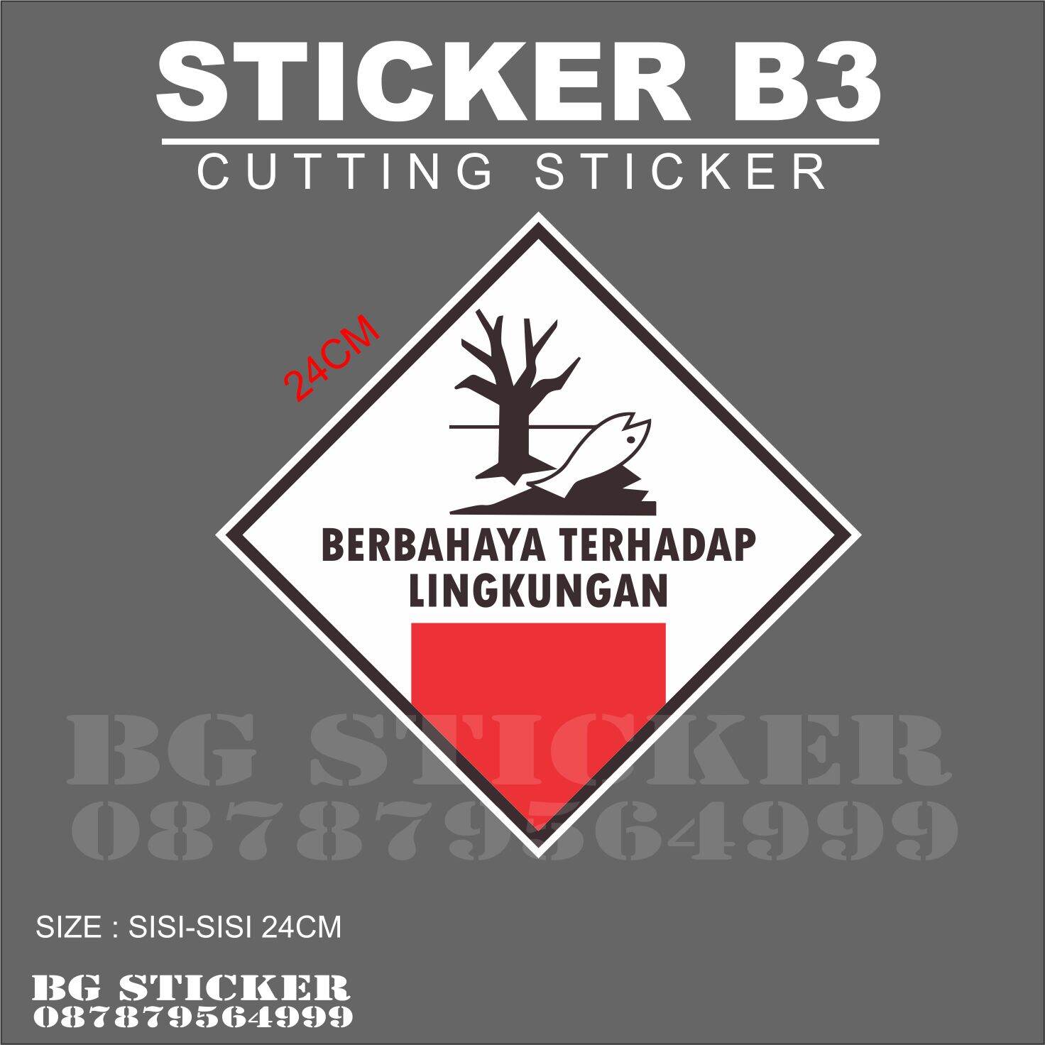 sticker B3 ukuran sisi 24cm | Lazada Indonesia