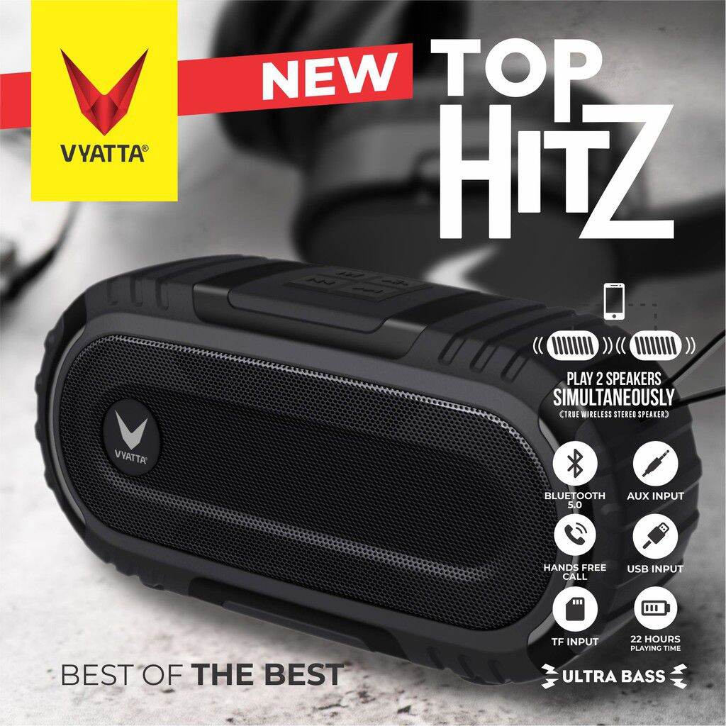 VYATTA NEW Top Hitz TWS Speaker - Stereo, Bluetooth, USB/TF - ULTRA BASS | Lazada Indonesia