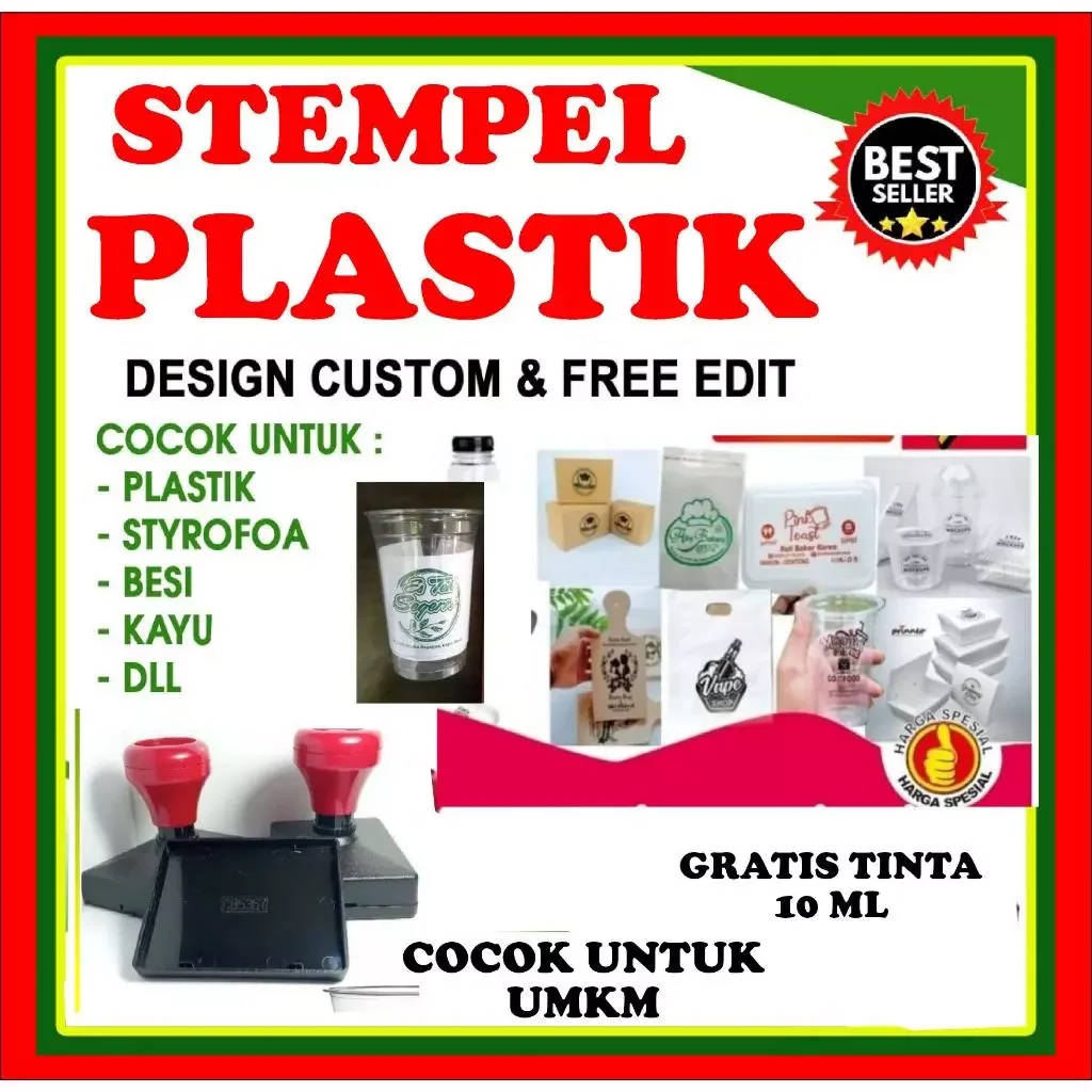 stempel plastik permanen /stempel flash custome / cocok buat segala ...