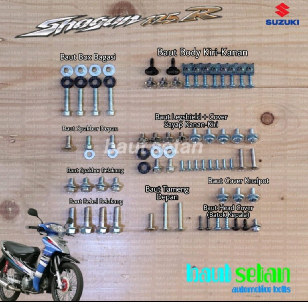 Baut full set body shogun 125/baud lengkap full body shogun 125 ...