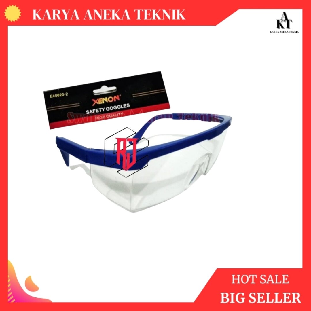 kaca mata kerja bening XENON safety goggle clear | Lazada Indonesia